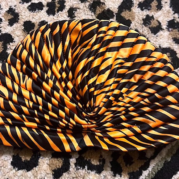Accessories | Orange And Black Zebra Print Protective Hair Bonnet ...